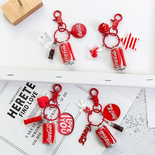 Cold Drink Keychain Coke Keychains Fashion Creative Can Key Chains Men ...