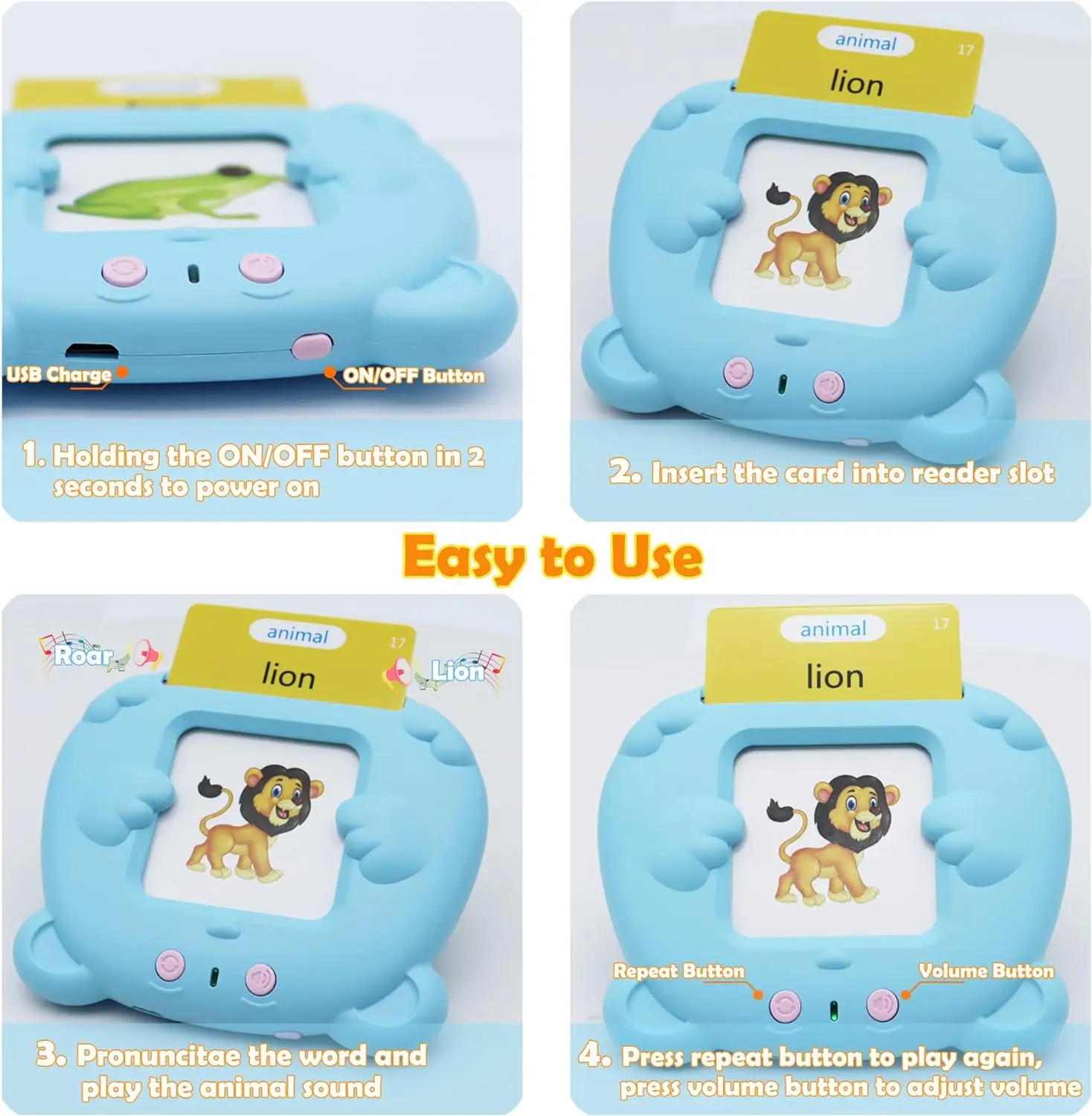 Kids Learning Flashcard Reader - Speech Therapy Toy