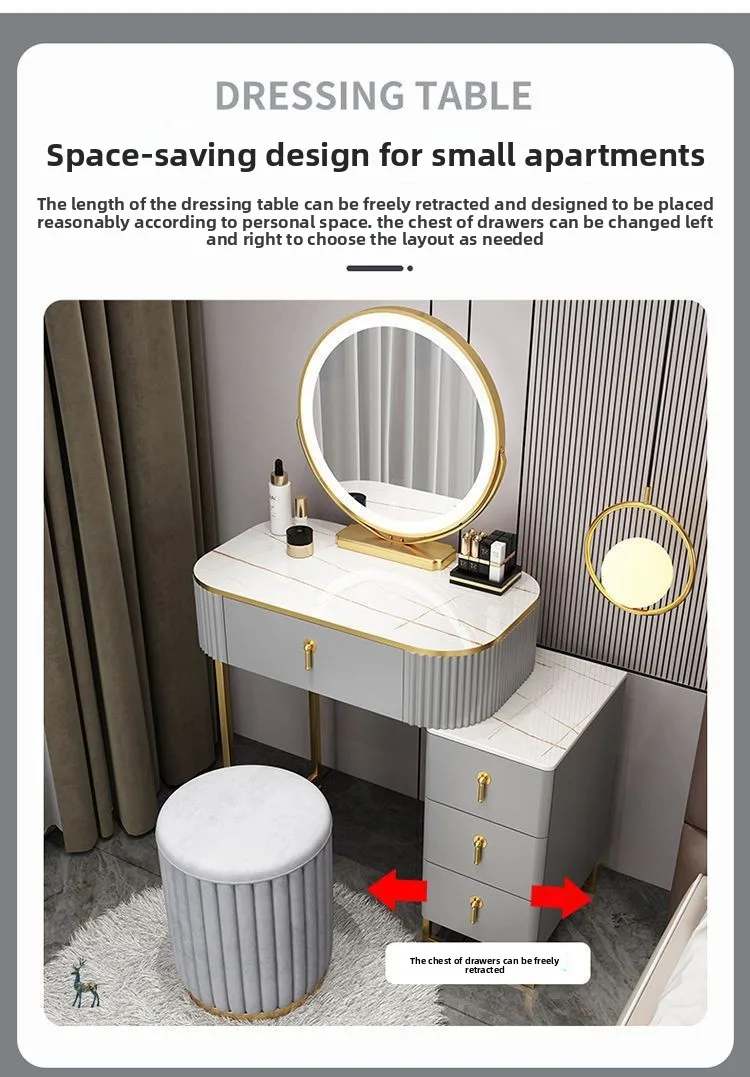 Modern Simple Dressing Table Integrated Panel Storage Cabinet for Small ...