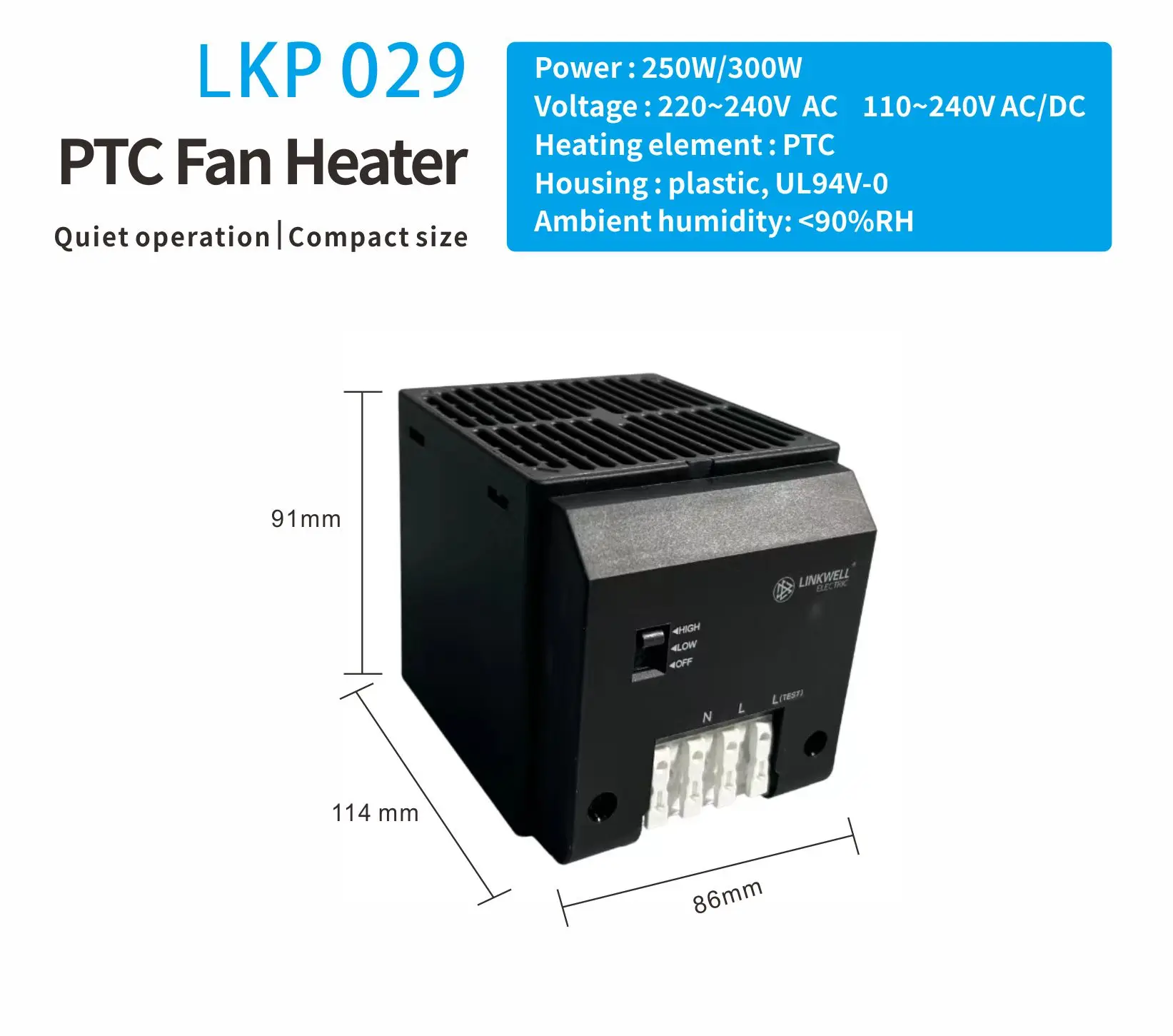 Linkwell Small PTC Heater Enclosure Heater Ptc Fan Heater| Alibaba.com