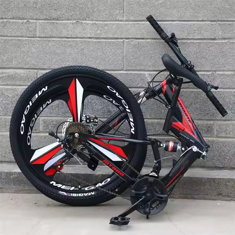 24" Folding Bicycle - 21 Speed Mountain Bike with Free Shipping