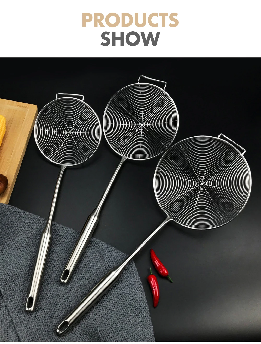 Stainless Steel Filter Oil Pot Food Filter Cookware Colander Fried ...