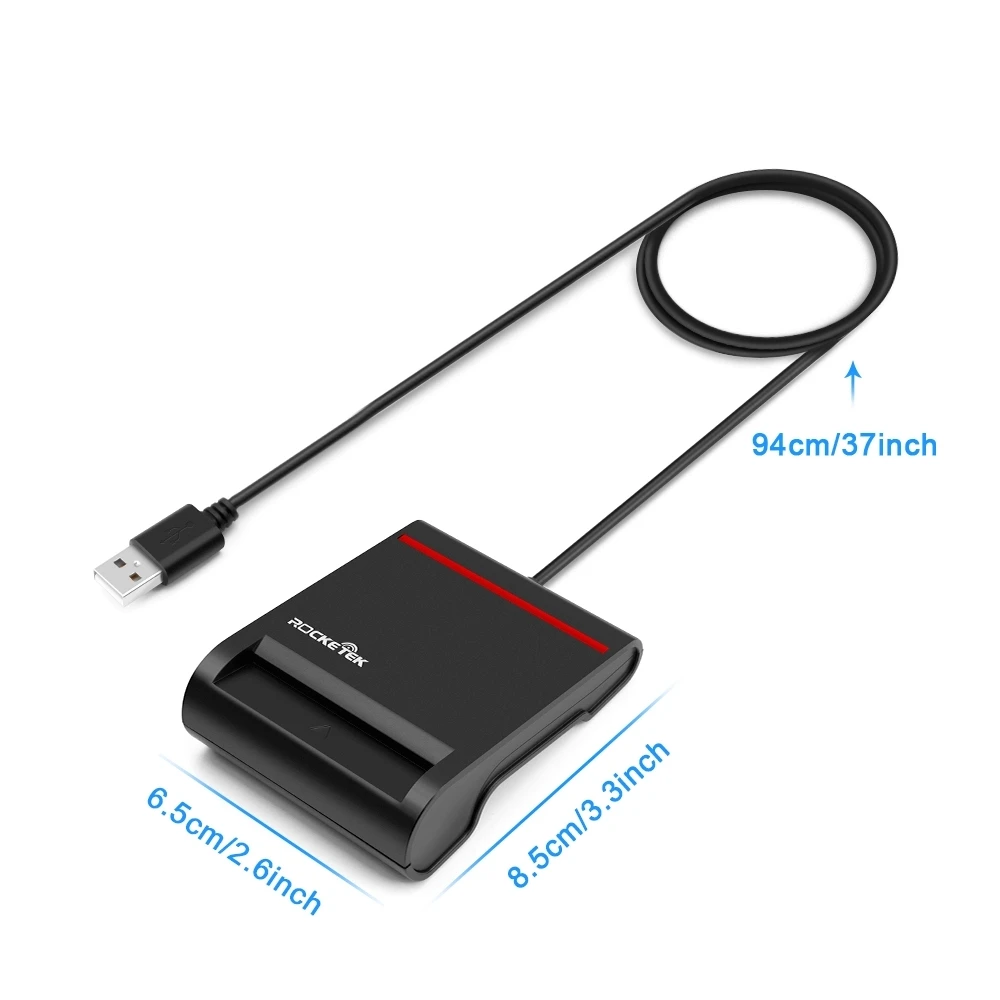 Rocketek Emv Usb Ic Id Smart Card Reader Iso 7816 Credit Card Reader ...