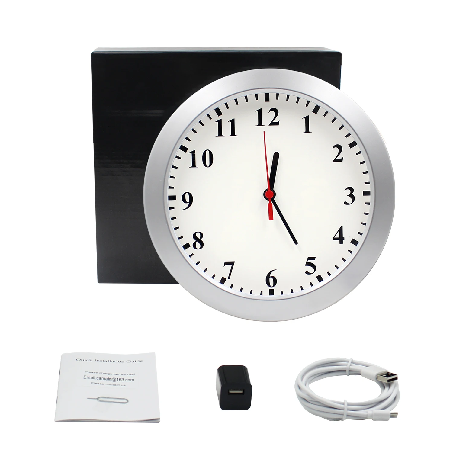 Digital Wall Clock Surveillance Camera Security Baby Room Monitor Hd ...