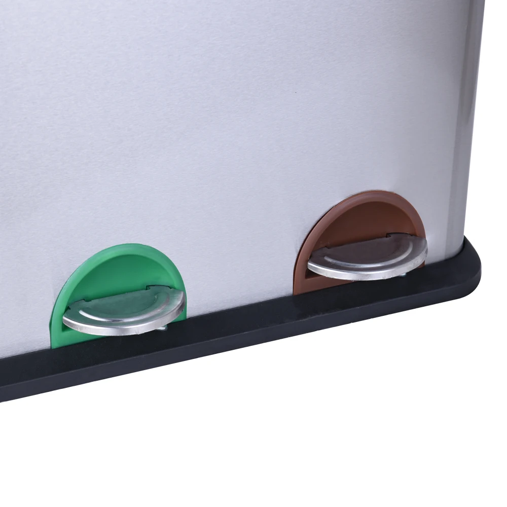 Indoor 24l 45l 54l 3 Compartments 3 In 1 Recycling Stainless Steel ...