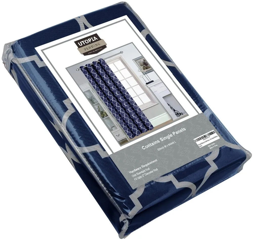 Ready Made Window Curtains Blackout Triple Weaving 100% Polyester Solid ...