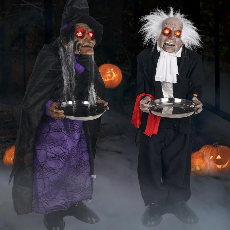 Halloween Small Animatronic Horror Witch Electric Decoration ...