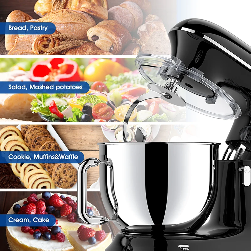 Electric Single Handle Bow Stand Mixer 8L Mixing Bowl Large Capacity ...