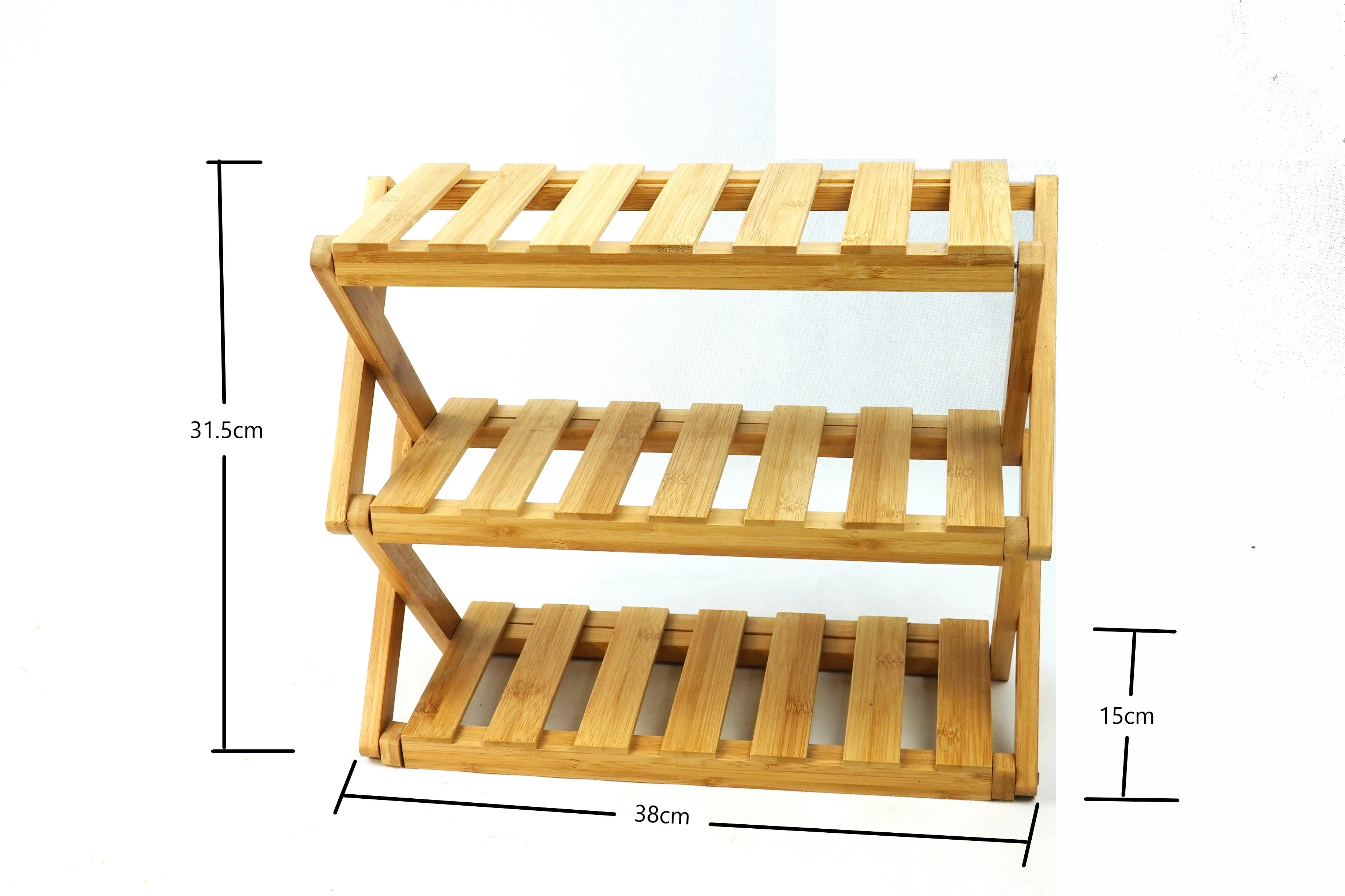 3 Tier Home Foldable Desktop Storage Rack Shelf Bamboo Expandable ...