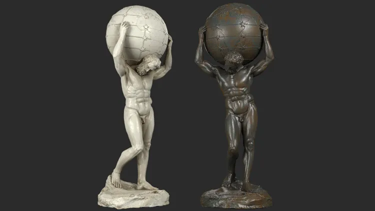 China Titán Atlas cargando el mundo resina estatua de tamaño natural de ...