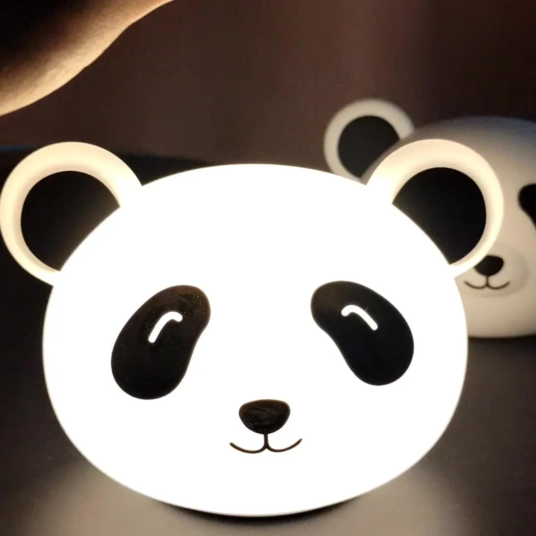 Modern Living Room Bedroom Pat Soft Silicone Panda Night Light Usb ...
