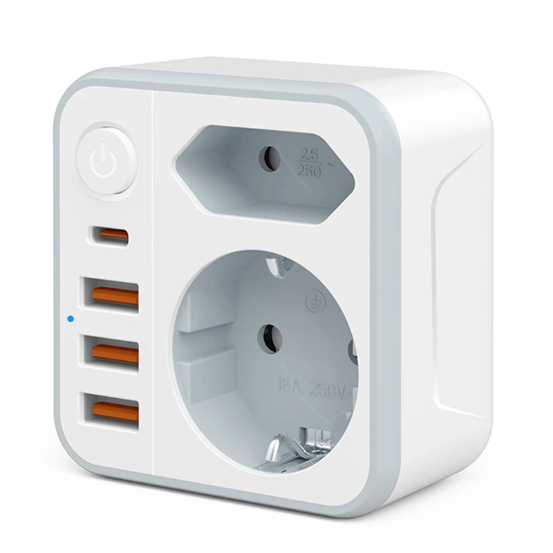 Hot Smart Germany USB Outlet Adapter EU to UK 2 PIN AC Charger Socket ...