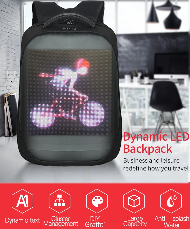 Soft Shell Backpack with LED Lights - Smart & Waterproof