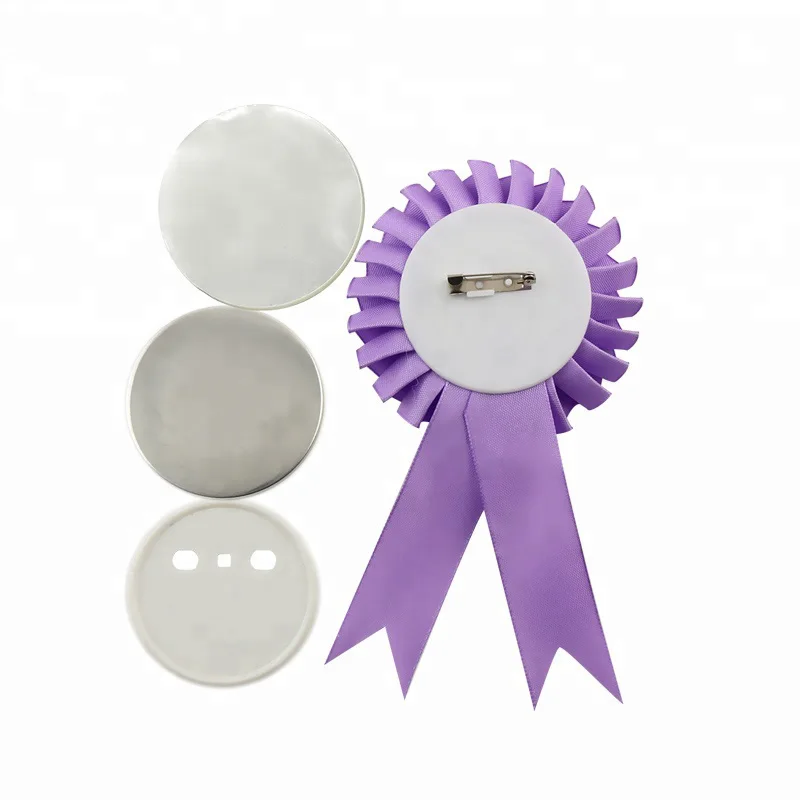 58mm Satin Ribbon Rosettes Button Badge Diy Making Rosette Badge ...