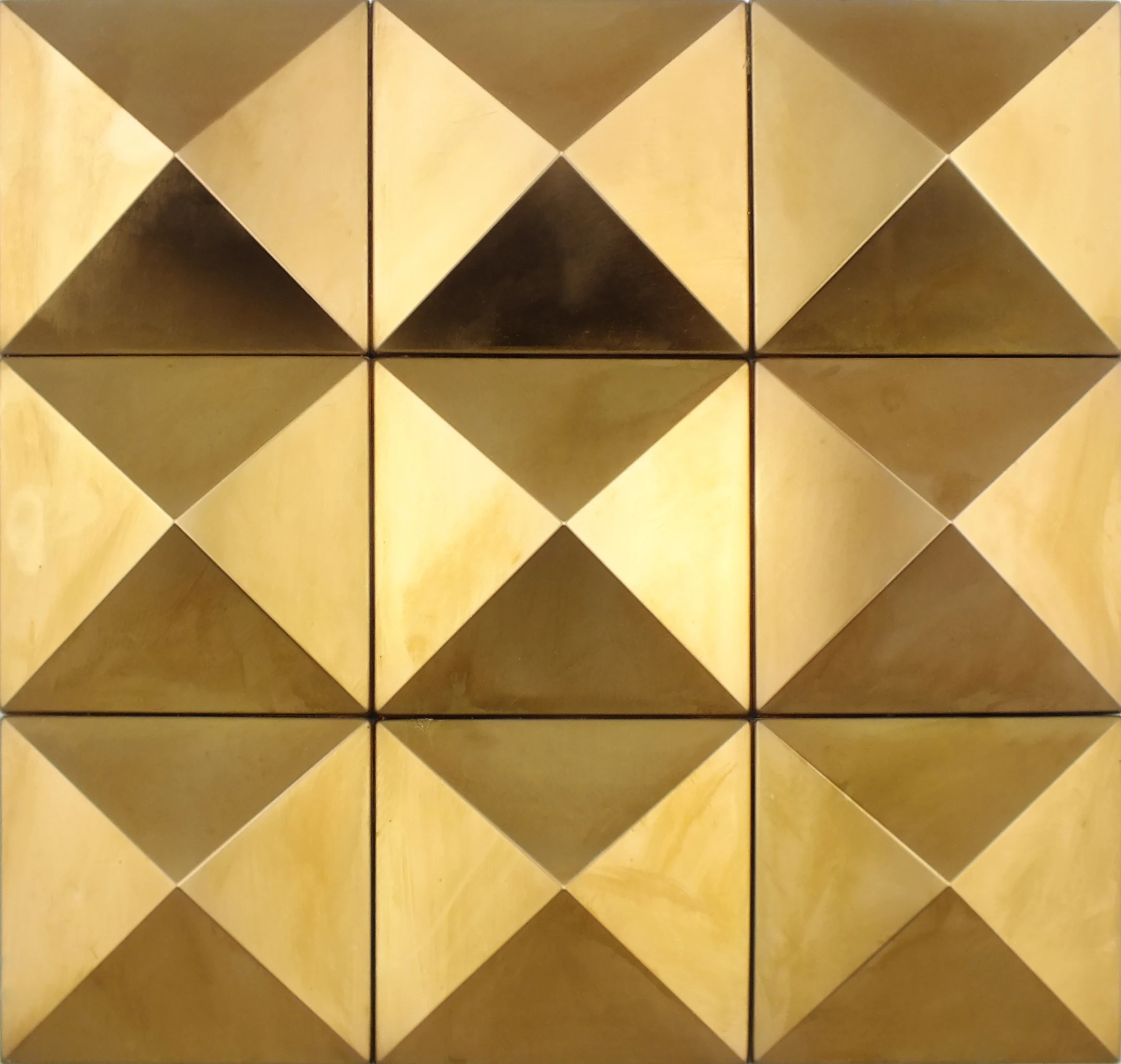 Pyramid Metal Tiles Golden Glossy Mosaic Background Kitchen Bathroom ...