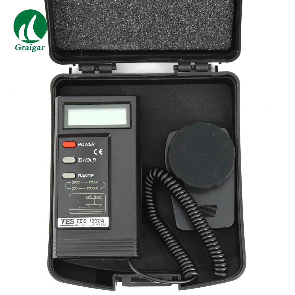 TES-1332A Digital Lux Meter with LCD Display Range 20/200/2000/20000 ...