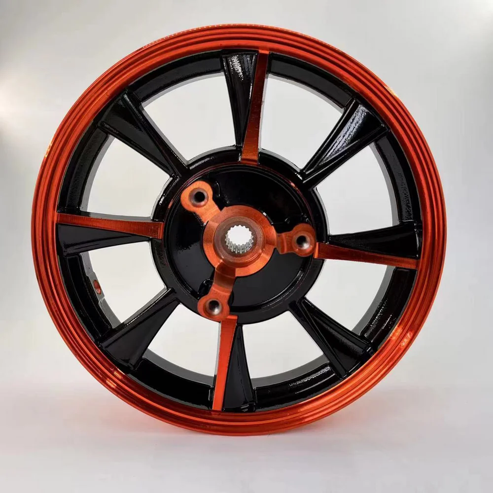 10inch Octagonal Rear Disc Orange Rim Motorcycle Wheel Aluminum Rear ...