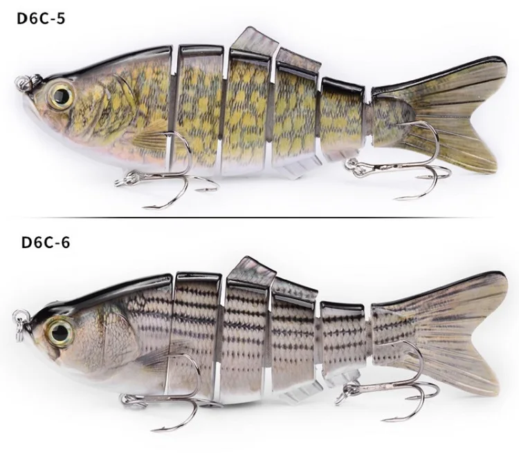 Fulljion 6 Segment Fish Lure Swimbait Crankbait Hard Bait Slow 110g ...