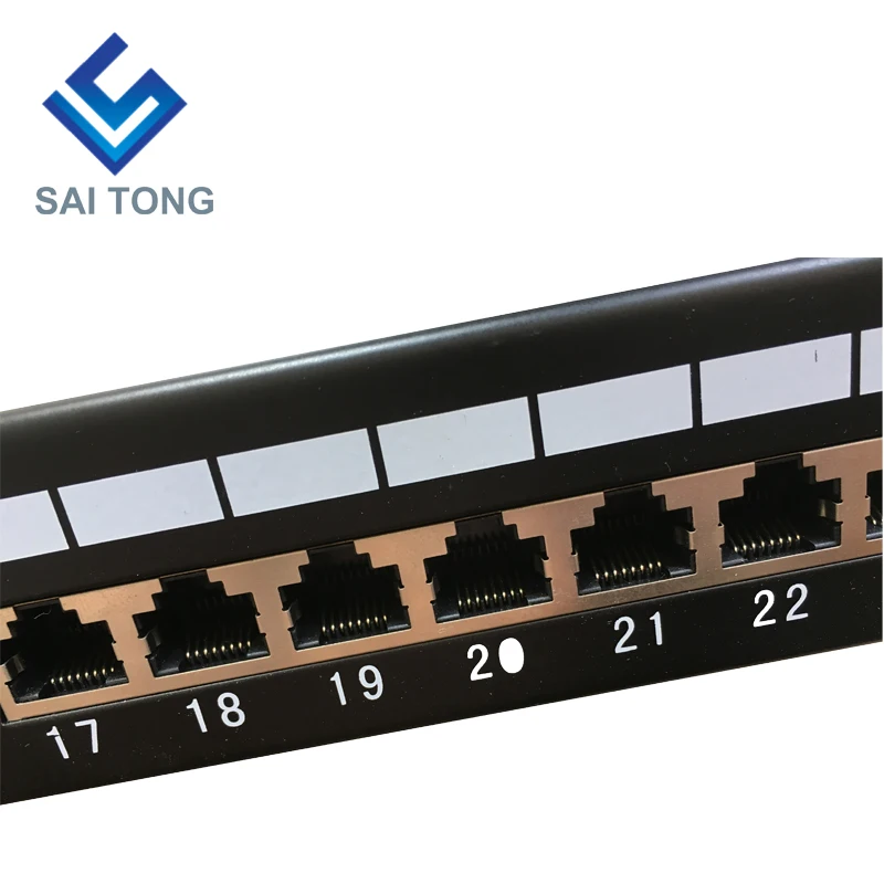 19" 1u Ftp 24 Port Cat6 Patch Panel Keystone Jack Unloaded Poe Din Rail ...
