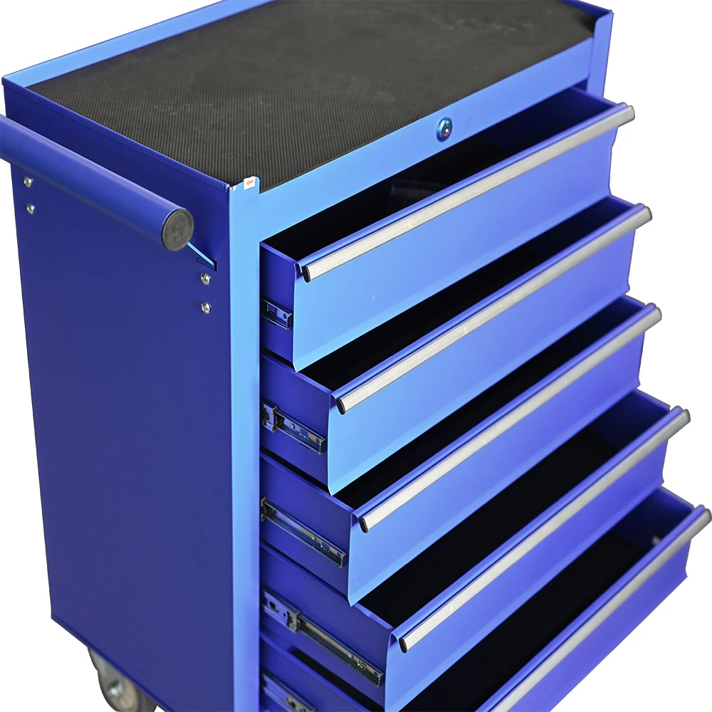 5 Drawers Lockable Heavy-Duty Steel Tool Cart Trolley with Socket ...