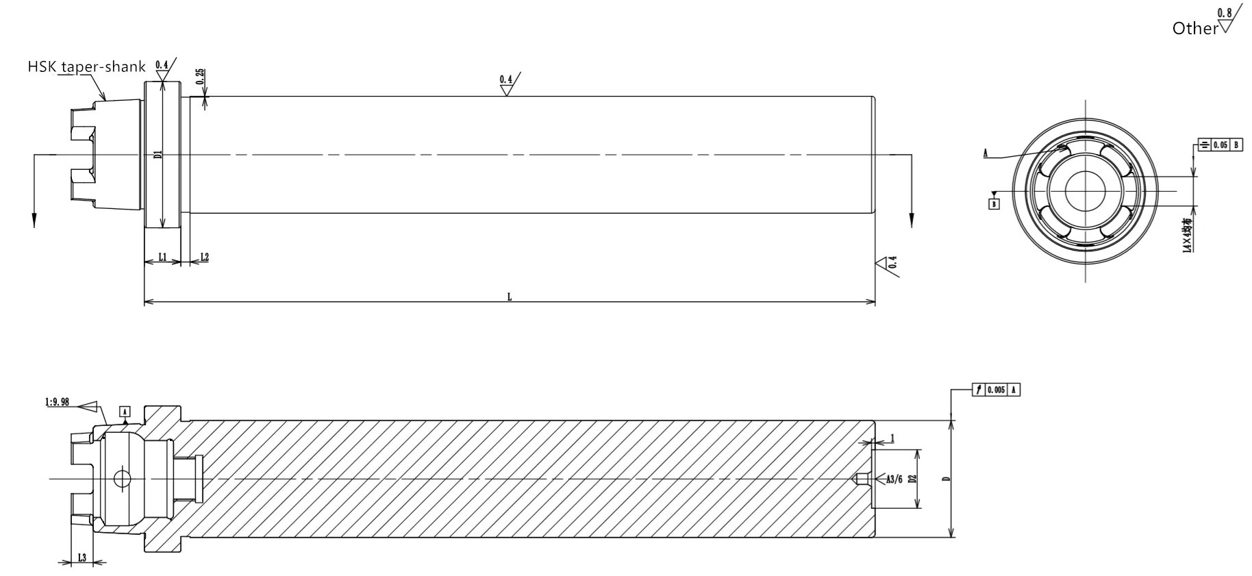 Hsk63f Hsk100a Hsk40e Hsk50e Hsk63a Spindle Test Arbor Standard Test ...