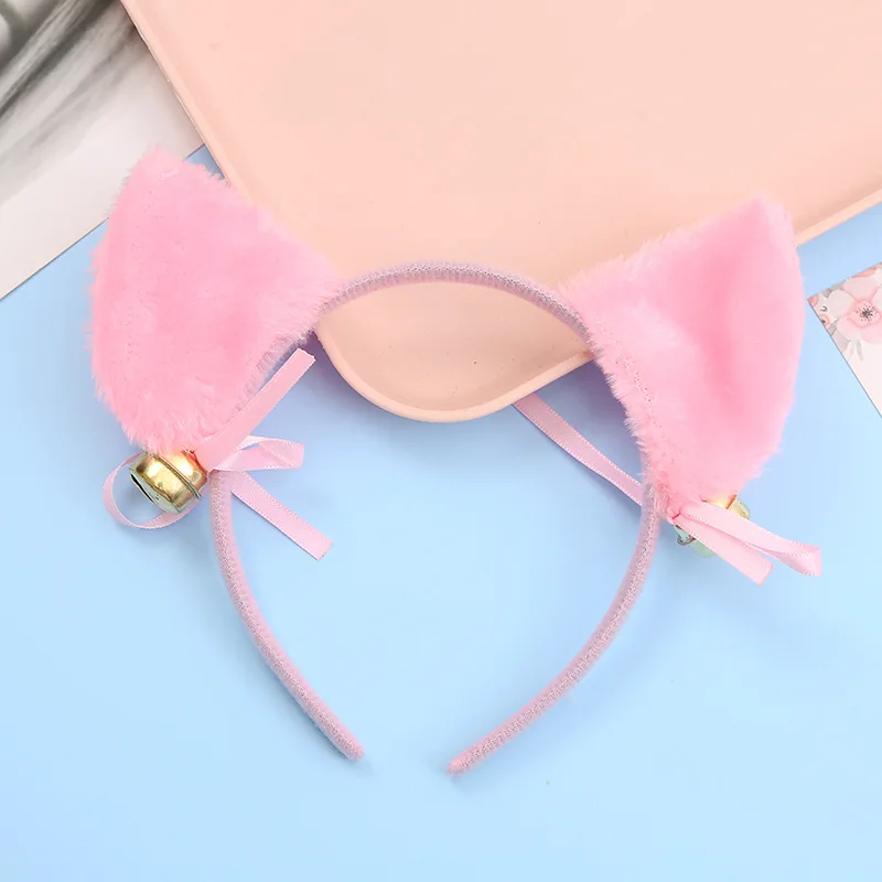 Cat Ears Bells Headbands Plush Fox Ears Bowknot Hairbands Hairpins For Women Girls Hair Hoops