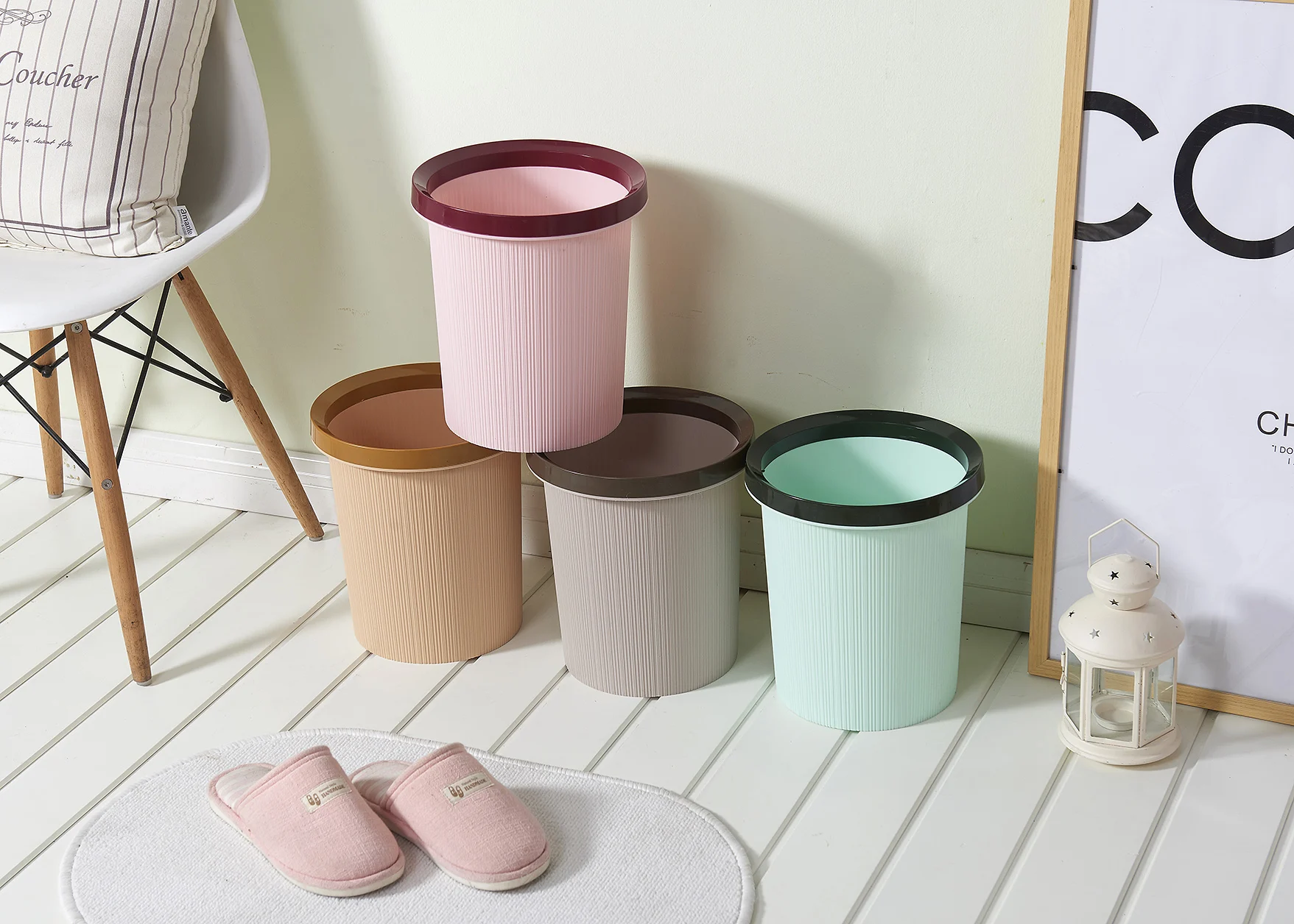 Pressing Ring Trash Can Wholesale Uncovered Nordic Style Trash Can ...