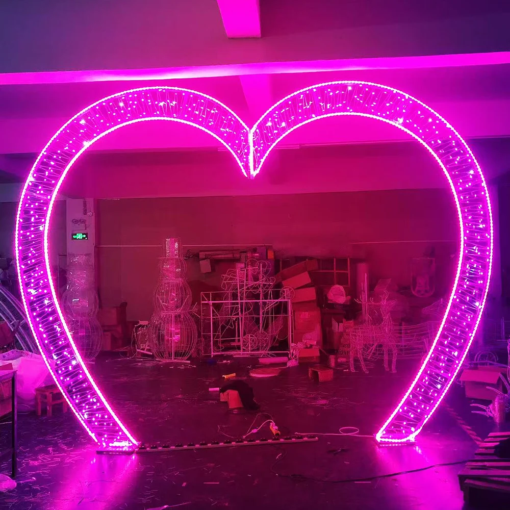 Outdoor Wedding LED Heart-shaped Arch Light Decoration Street ...