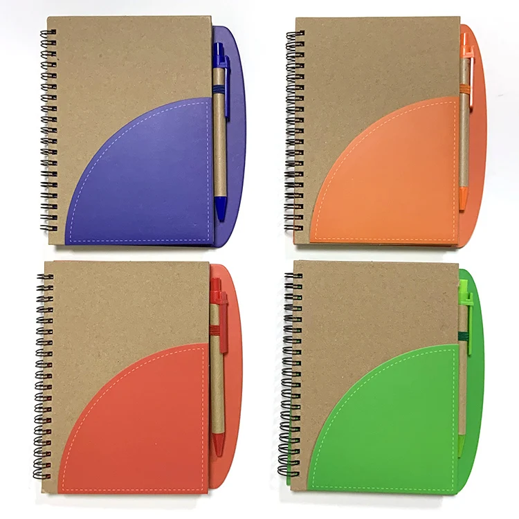 Self-stick Spiral Notebook With Pen In Holder And Sticky Notes,Page ...