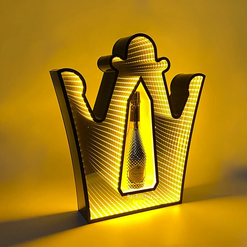 Modern Gold Acrylic LED Bottle Presenter with ODM Logo for VIP Display ...