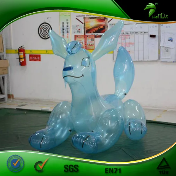 2M Ride on Transparent Blue Inflatable Rabbit SPH Sex Hole Hongyi Toys