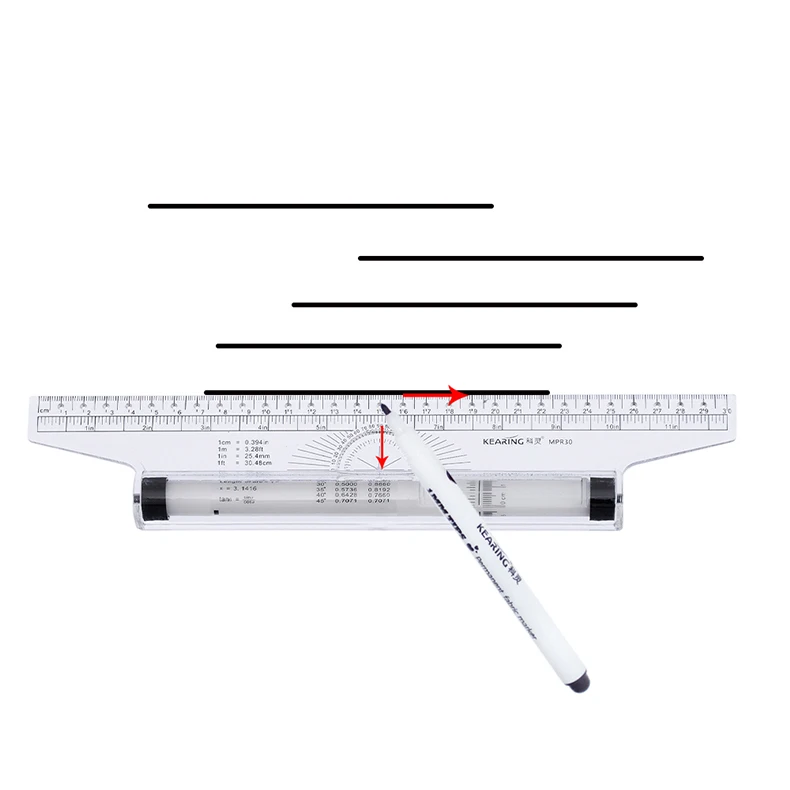 KEARING MPR30 Architectural Parallel Ruler - Solid Angle Rolling Ruler ...