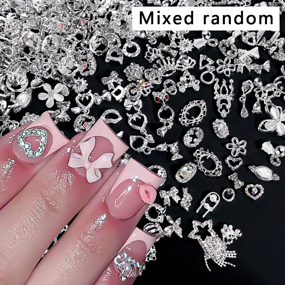 50Pc Colorful Random Luxury Nail Art Charms Jewelry Mixed Style 3D Nail ...