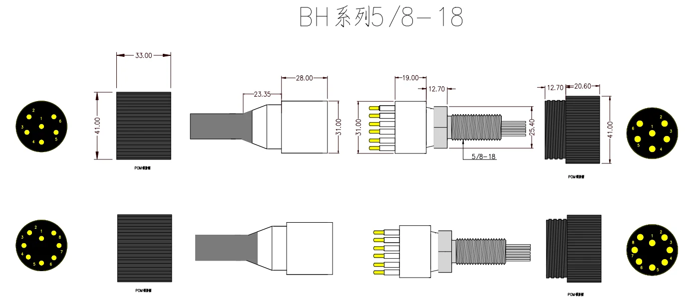 Ip68 Ip69k Subconn Subsea Pluggable Wet 16pin 5a 1/2-20unf Thread ...