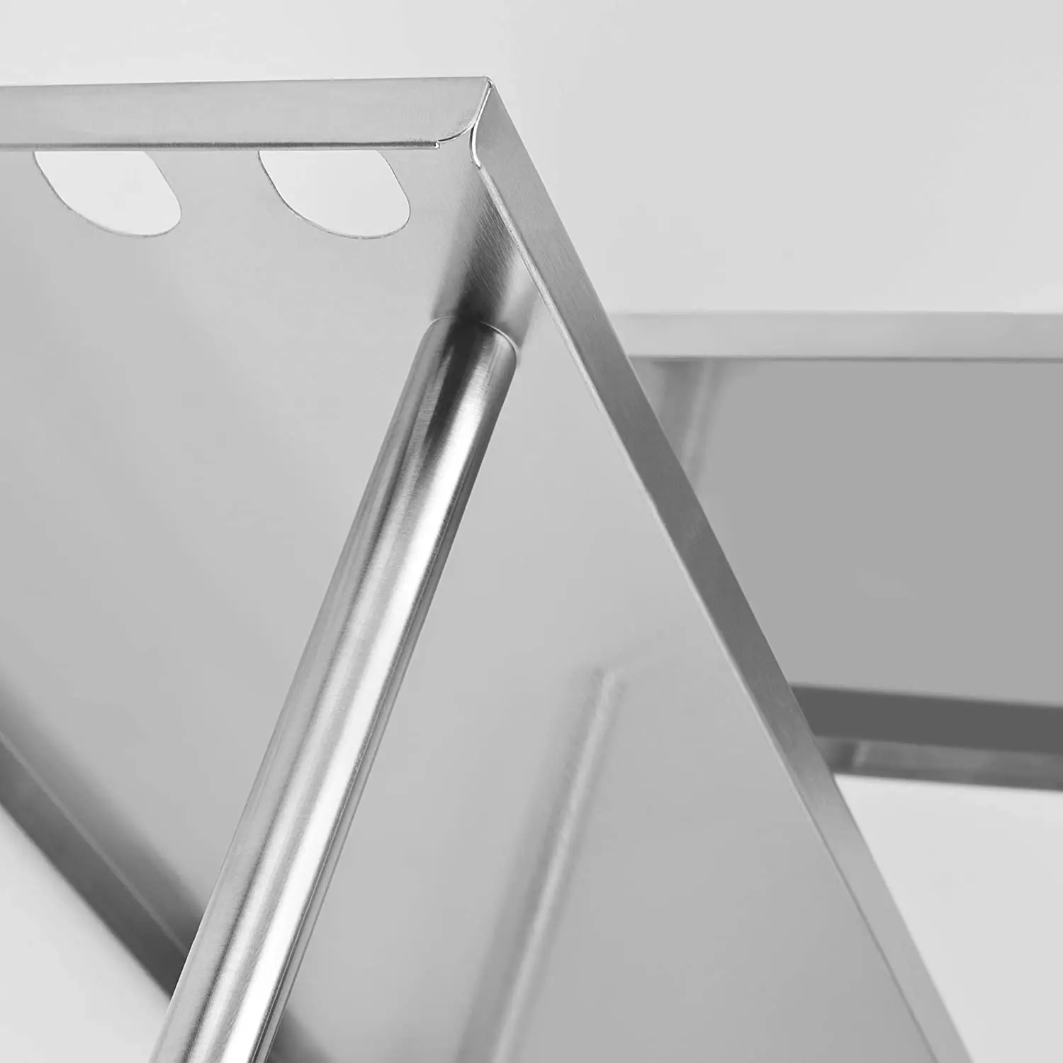 2-tier Stainless Steel Kitchen Corner Shelf Standing Type Worktop ...