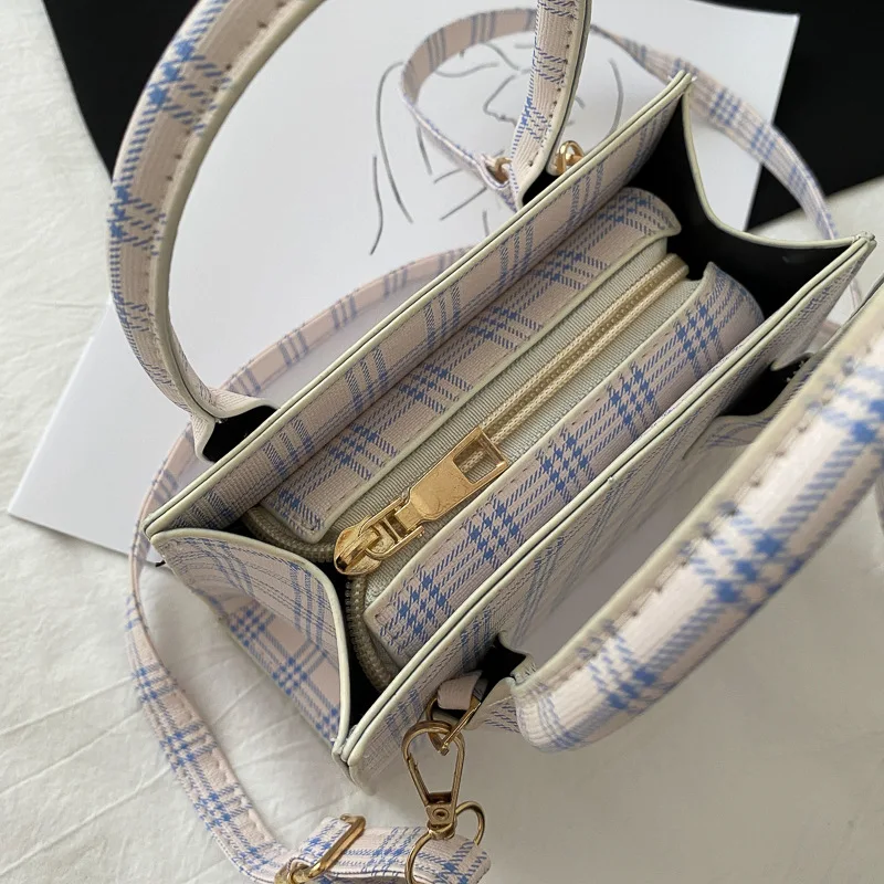 Retro Blue Plaid Handbag Female Small Handbags For Women 2020 Wild ...