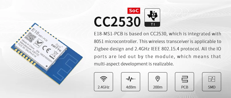 CC2530 ZigBee无线模块E18-MS1-PCB ZigBee 2.4ghz模块智能家居价格ZigBee模块OEM| Alibaba.com
