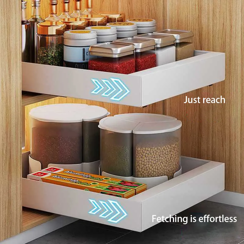 Sliding Drawer Storage Rack Pull Out Sliding Shelf Under Sink Cabinet ...