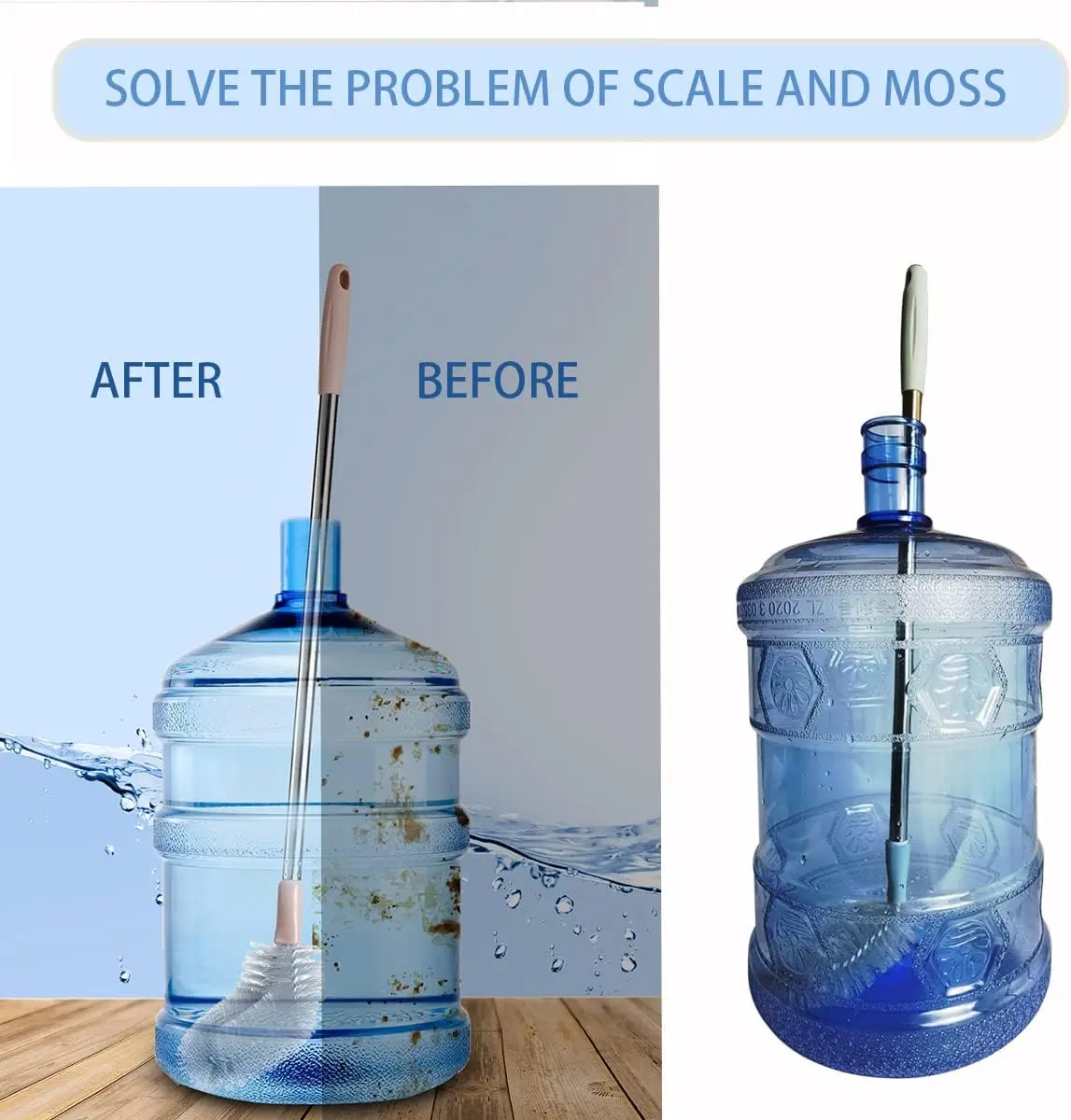 5 Gallon Bottle Brush Large Container Long Handle Purified Water Bucket ...