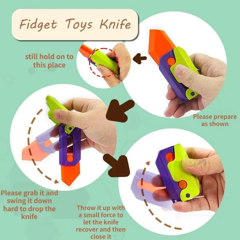 3d Printed Gravity Knife Fidget Toys Small Carrot Sensory Toys For ...