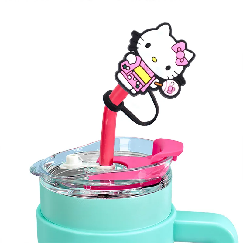 10mm Hello Kitty 2d Cute Cartoon Kids Themed Cartoon Straw Tips Covers ...