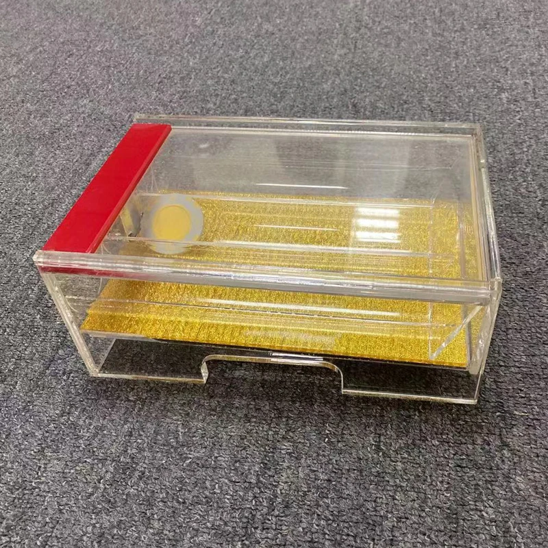 Custom Gold Bottom Clear Security Acrylic Toke Box Perspex Poker Chip ...