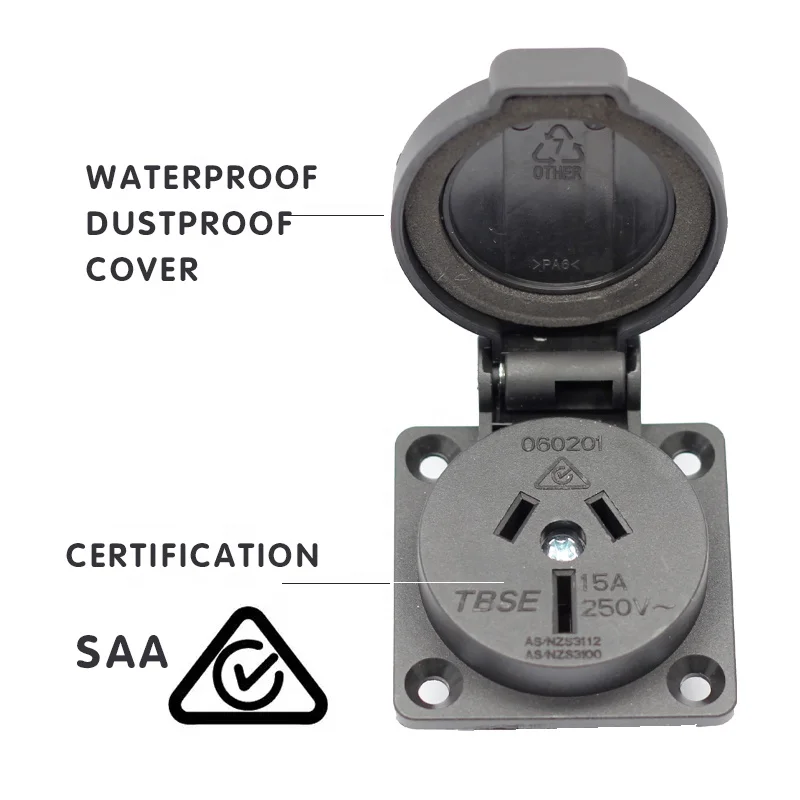 Australian Waterproof Cover Socket Outlet Power Socket Schuko