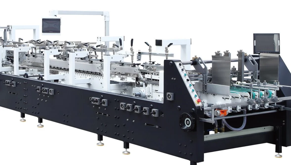 Rolam Gs 650/800/1100 Carton Glue Paper Box Folding Automatic Bottom Lock Folder Gluer Machine ...