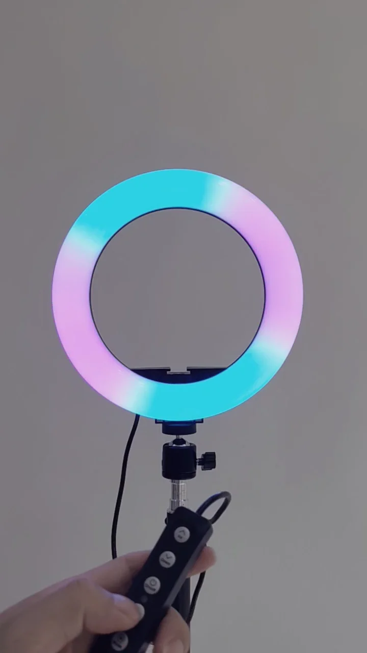 8inch/20cm Rgb Led Ring Light 16 Color Adjustable With Mini Table ...