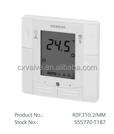 siemens RDF340 Flush-mount Room Thermostat for Rectangular Conduit Box ...