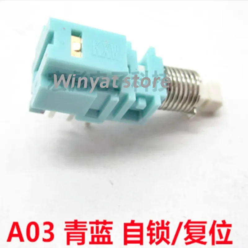 A03 Right Angle PCB Latching Push Button Switch DPDT Double Pole 6 Pin ...