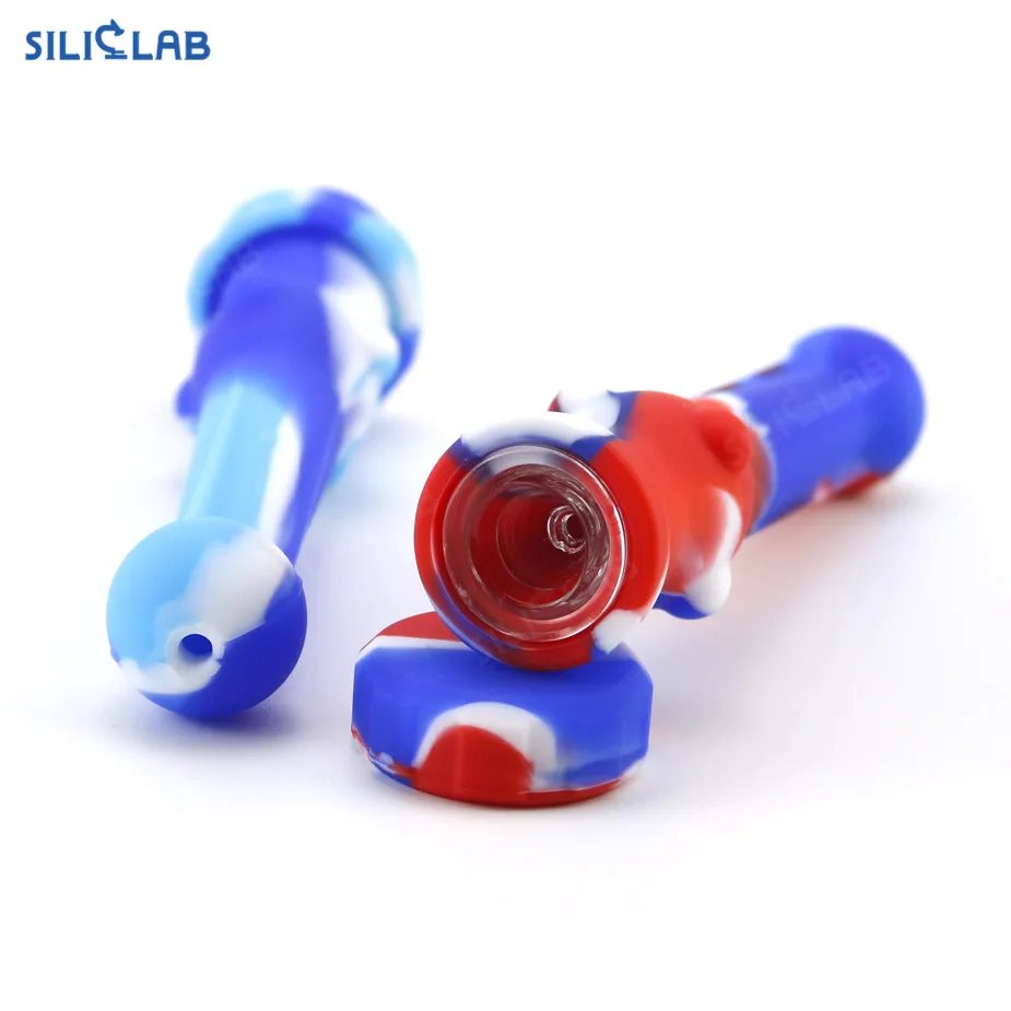 Silicone One Hitter Glass Bowl Smoking Pipe Weed Accessories Dab Rig ...