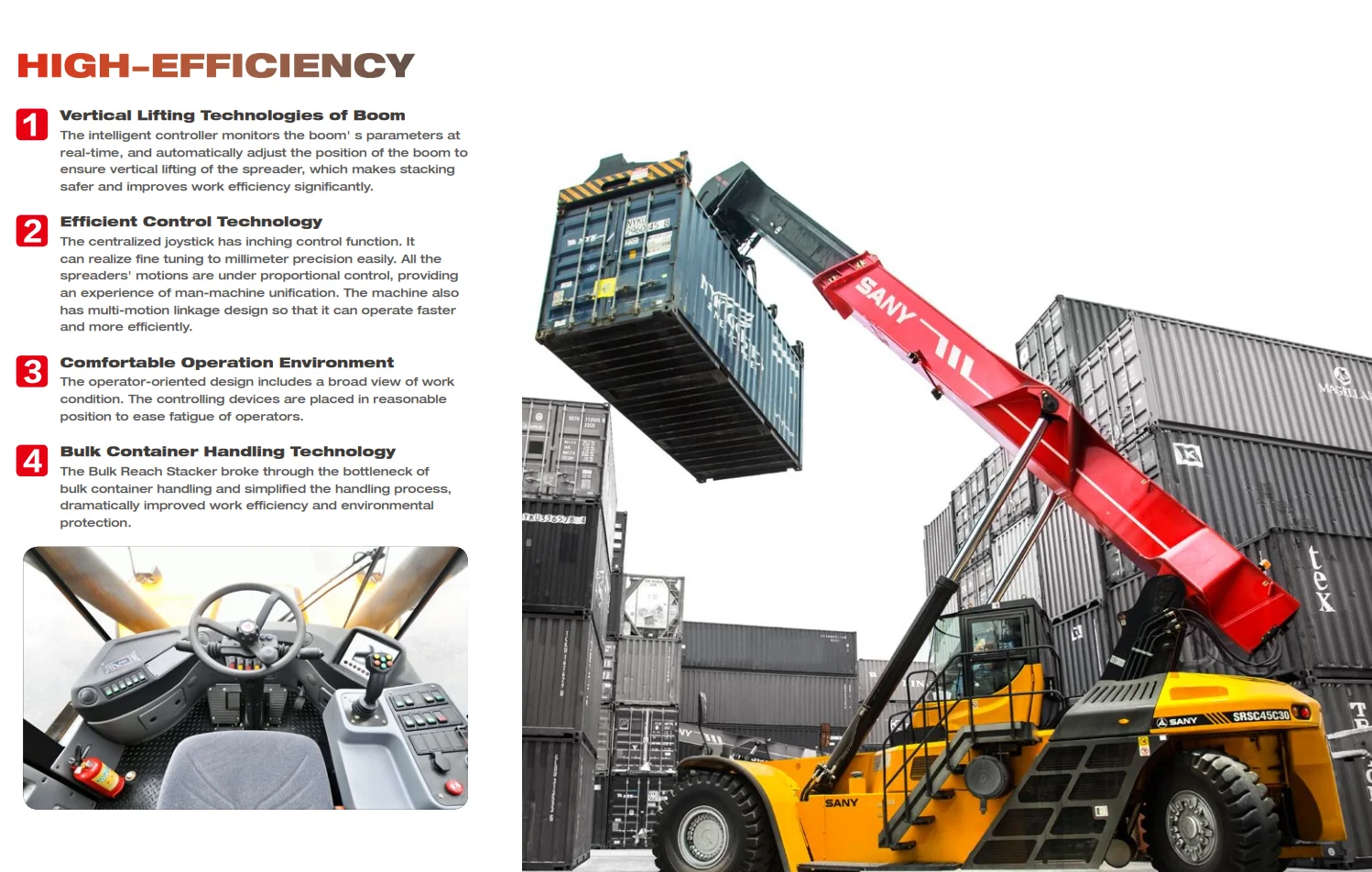 Sany Reach Stacker 45 Ton Srsc45h3 Srsc45h1 Container Reach Stacker ...