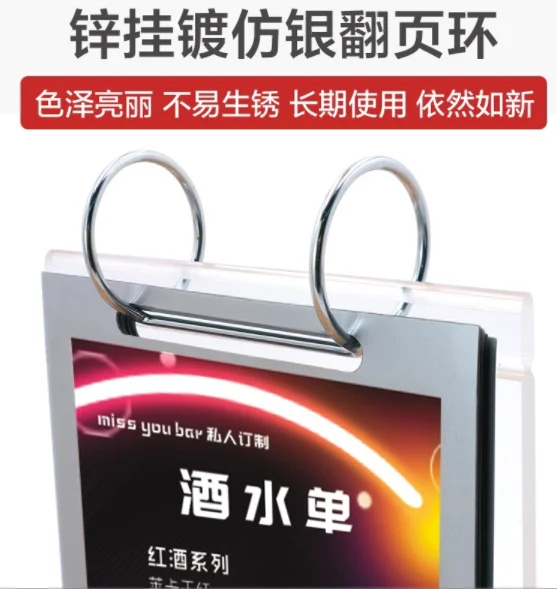 A4 A5 Desktop Flip Acrylic Menu Display Stand - Clear, White, Black, Red